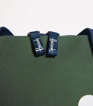 Harrods Cotton Logo Barrel Bag - Green
