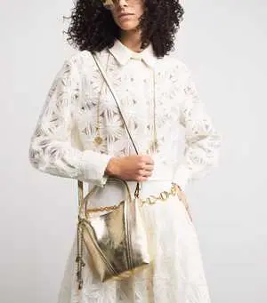 Chloé Small Leather Spin Tote Bag - Gold