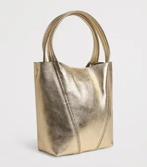 Chloé Small Leather Spin Tote Bag - Gold