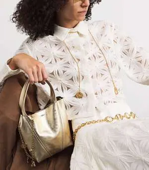 Chloé Small Leather Spin Tote Bag - Gold