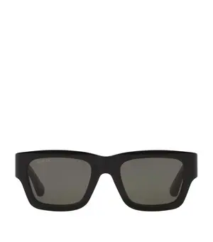 Gucci Rectangular Full Rim Sunglasses - Black
