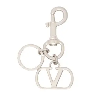 Valentino Garavani Vlogo Signature Keyring - Silver