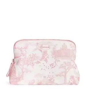 Harrods Toile Half Moon Cosmetic Bag - Pink