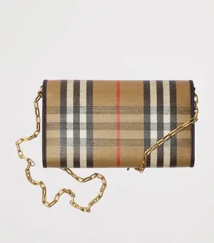 Burberry Check Chain Wallet