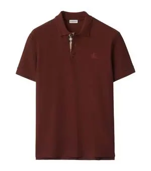 Burberry Piqué Cotton Polo Shirt - Burgundy