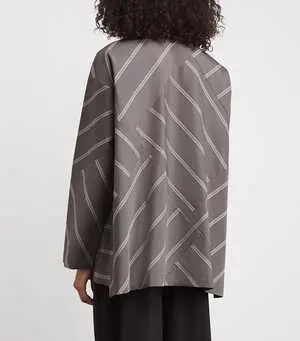 Eskandar Slim Double Stand-collar Shirt - Grey