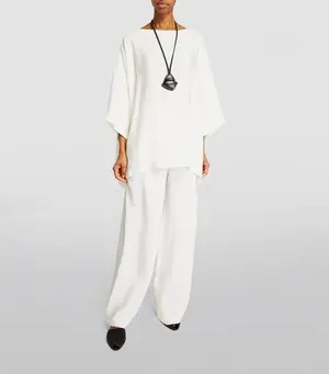 Eskandar Silk Boat-neck Tunic