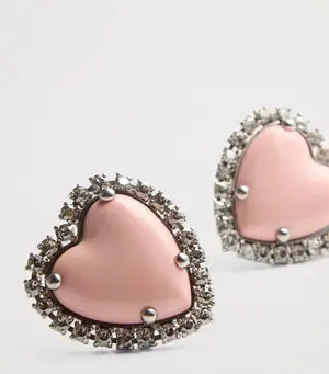 Valentino Garavani Crystal Coeur Hyperbole Clip-on Earrings