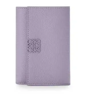 Loewe Small Leather Anagram Wallet - Purple