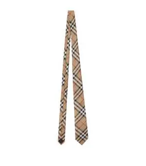 Burberry Silk Vintage Check Neck Tie - Beige