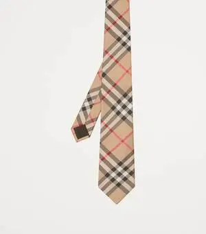 Burberry Silk Vintage Check Neck Tie - Beige