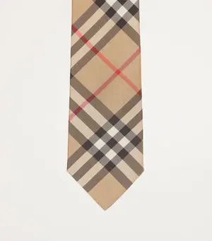 Burberry Silk Vintage Check Neck Tie - Beige