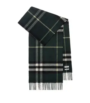 Burberry Cashmere Check Scarf - Green
