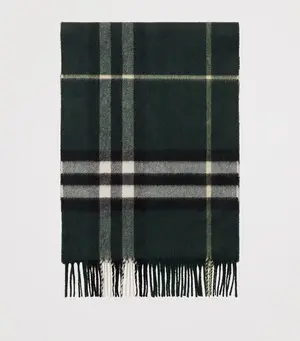 Burberry Cashmere Check Scarf - Green