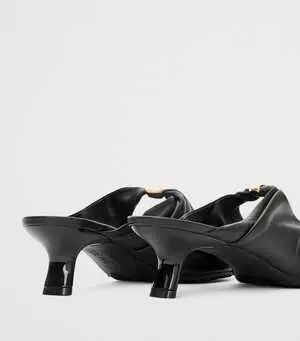Loewe Lambskin Pebble Soft Heeled Mules 45 - Black