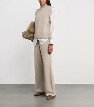 Harrods Cashmere Sleeveless Sweater - Beige