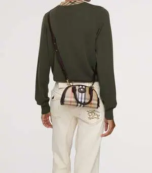 Burberry Mini Canvas Bowling Bag - Beige