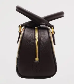 Burberry Mini Canvas Bowling Bag - Beige
