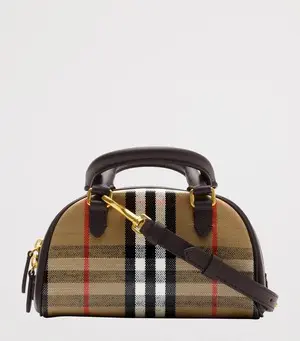 Burberry Mini Canvas Bowling Bag - Beige