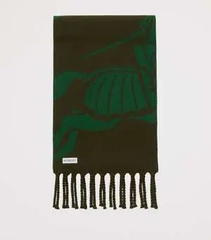 Burberry Wool Reversible Ekd Scarf - Green