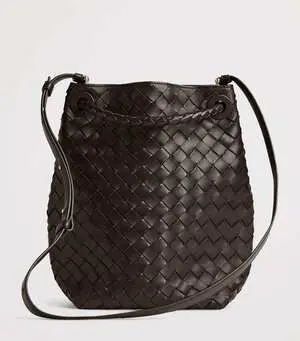Bottega Veneta Small Leather Andiamo Bucket Bag - Grey