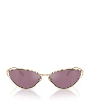 Tiffany & Co. Metal Cat Eye Sunglasses - Gold