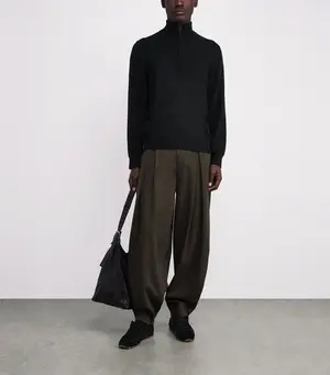 Vince Quarter-zip Cashmere Sweater - Black