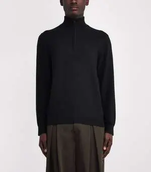 Vince Quarter-zip Cashmere Sweater - Black