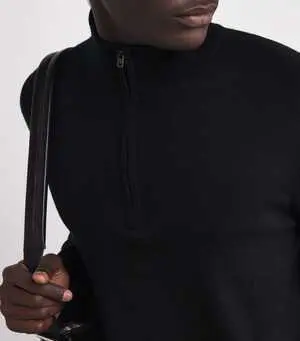 Vince Quarter-zip Cashmere Sweater - Black