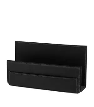 Ralph Lauren Leather Brennan Letter Rack - Black
