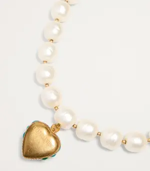 Valentino Garavani Coeur Royal Beaded Necklace - Ivory