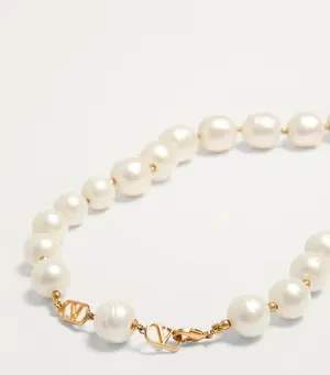 Valentino Garavani Coeur Royal Beaded Necklace - Ivory