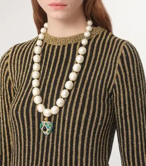 Valentino Garavani Coeur Royal Beaded Necklace - Ivory