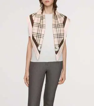Burberry Silk Check Scarf - Pink