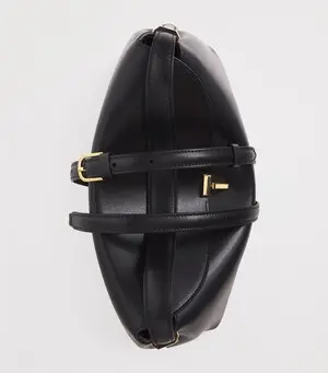 TOTEME Leather T-lock Top-handle Bag - Black