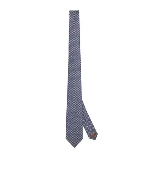 Canali Silk Jacquard Neck Tie Navy