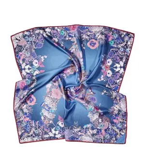 ASPINAL OF LONDON Silk Floral Scarf - Navy