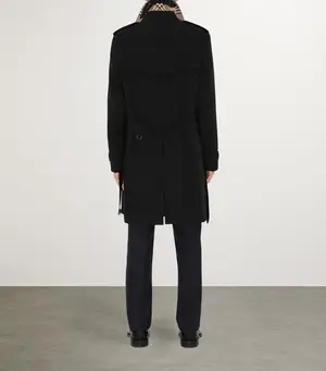 Burberry Mid-length Kensington Heritage Trench Coat - Black