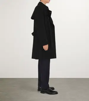 Burberry Mid-length Kensington Heritage Trench Coat - Black