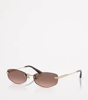 JIMMY CHOO Wire Oval Sunglasses - Gold