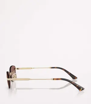 JIMMY CHOO Wire Oval Sunglasses - Gold
