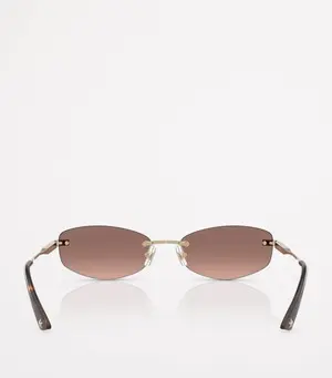 JIMMY CHOO Wire Oval Sunglasses - Gold