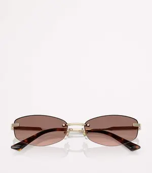 JIMMY CHOO Wire Oval Sunglasses - Gold