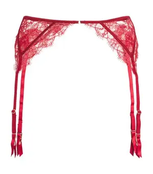 Kiki De Montparnasse Lace-insert Garter Belt - Red