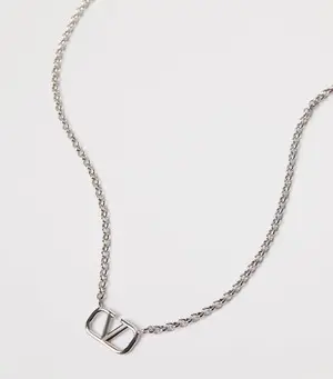 Valentino Garavani Vlogo Chain Necklace - White