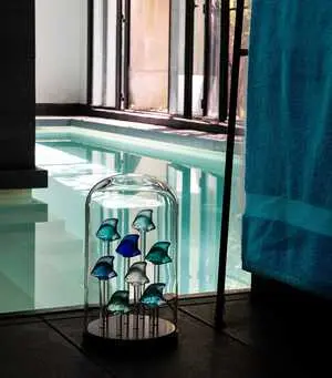 Lalique Crystal Fish Sculpture - Blue