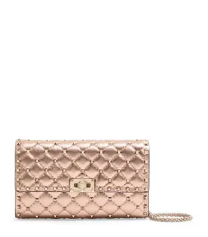 Valentino Garavani Leather Rockstud Spike Shoulder Bag - Nude