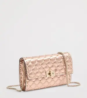 Valentino Garavani Leather Rockstud Spike Shoulder Bag - Nude
