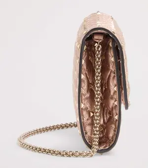Valentino Garavani Leather Rockstud Spike Shoulder Bag - Nude