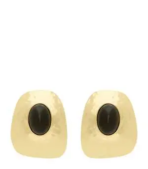Saint Laurent Cabochon Clip-on Earrings - Metallic